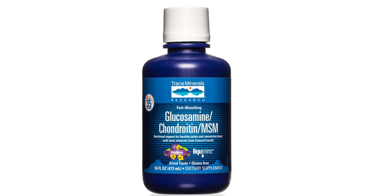 Trace Minerals Glucosamine/Chondroitin/MSM, Blueberry Flavor - Azure ...