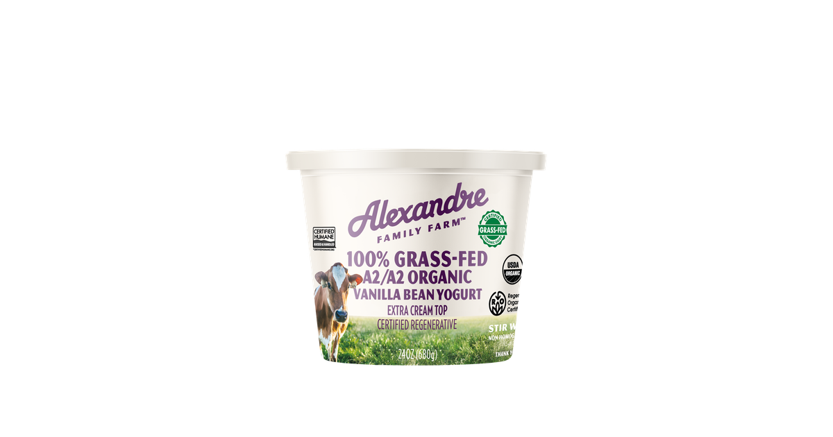 Alexandre Family Farm Yogurt, Vanilla Bean, Grass-Fed, Organic - Azure ...