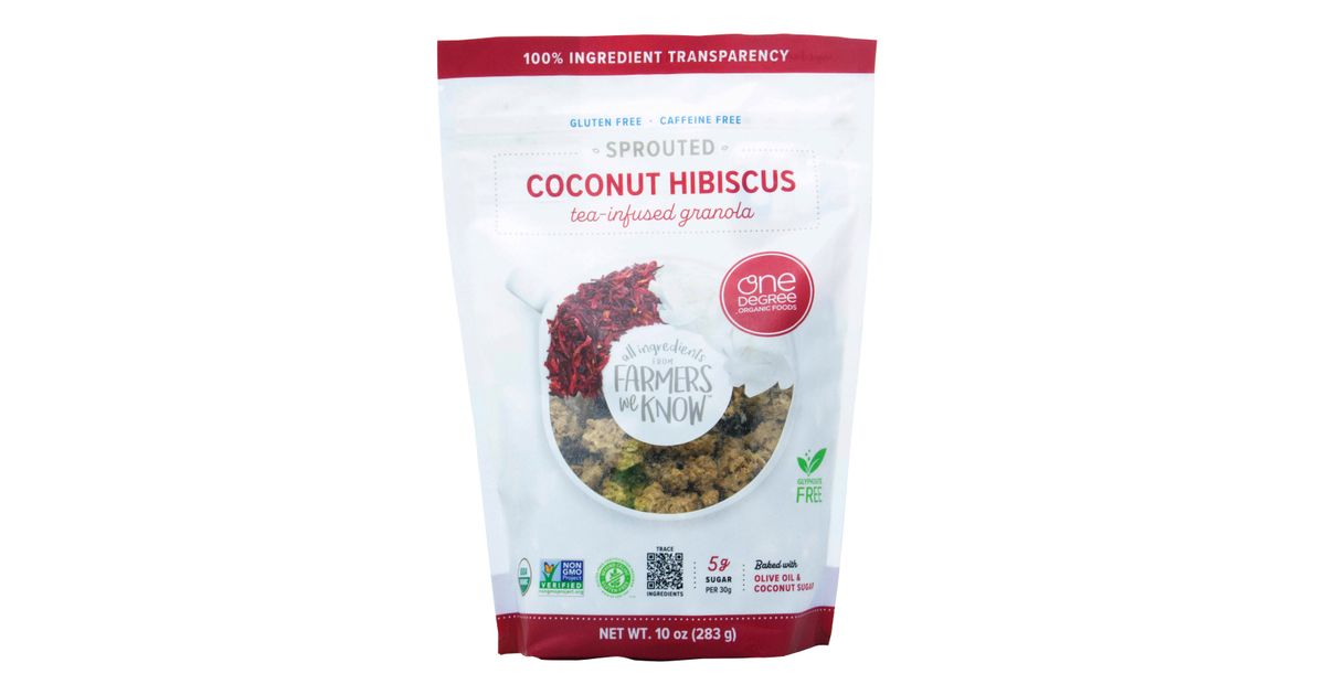 One Degree Granola Sprouted, Coconut Hibiscus Tea-Infused, Organic ...