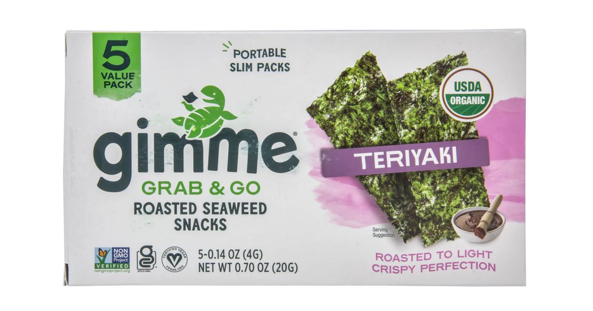 Gimme Roasted Seaweed Snack, Grab & Go, Teriyaki, Organic - Azure Standard