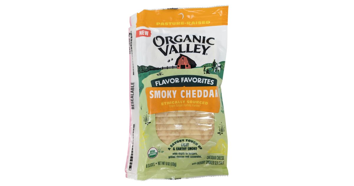 Organic Valley Cheddar Cheese, Smoky, Sliced, Organic - Azure Standard