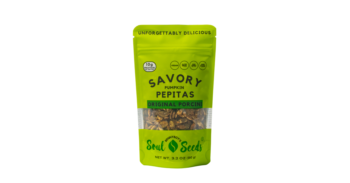 Soul Seeds Savory Pumpkin Pepitas, Original Porcini - Azure Standard