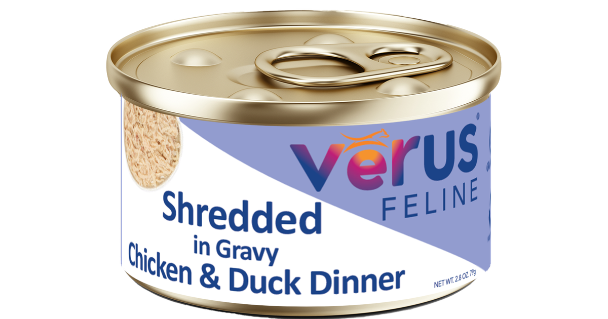 Verus Cat Food, Canned, Shredded Chicken & Duck - Azure Standard