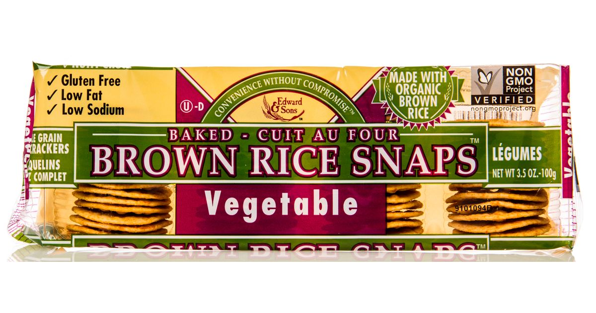 Edward & Sons Brown Rice Snaps, Vegetable - Azure Standard