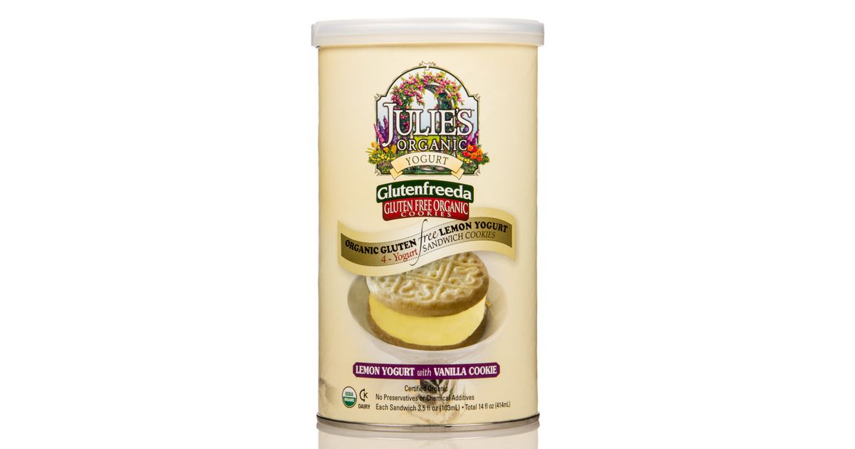 @@Julie's Ice Cream Lemon Yogurt Sandwich, Gluten Free, Frozen, Organic ...