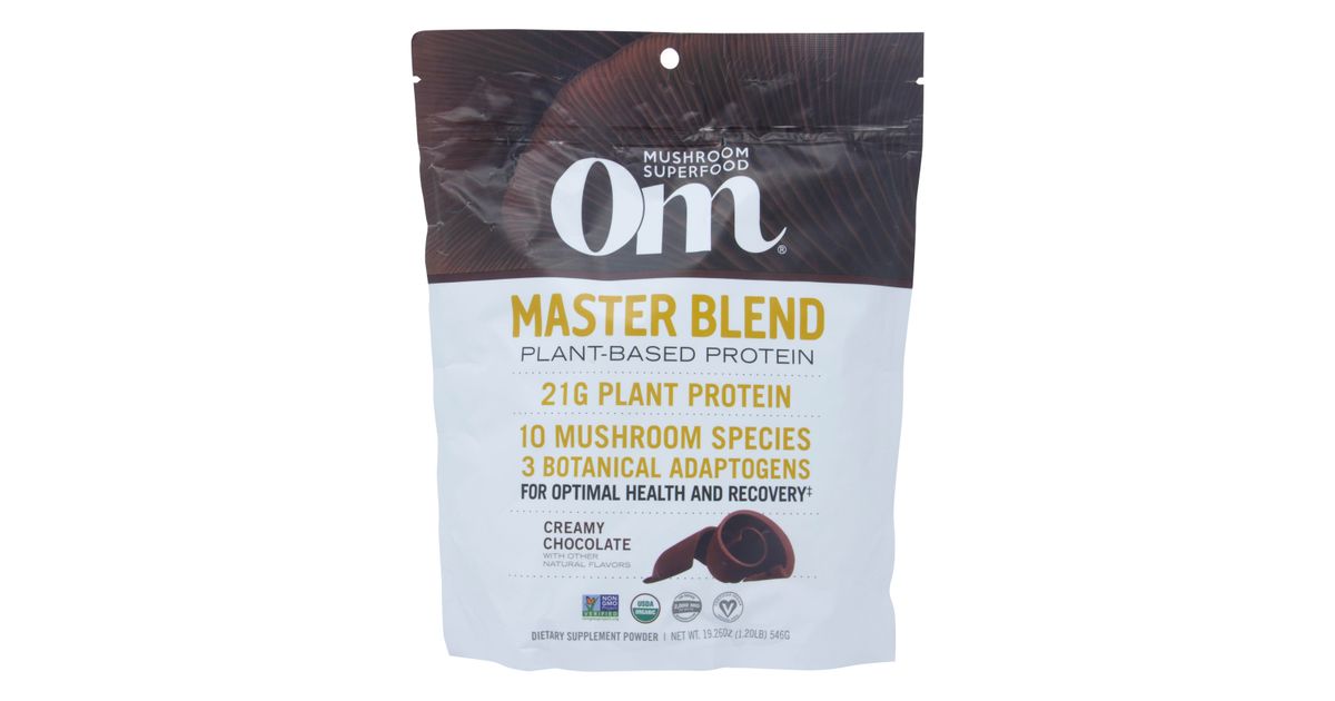 OM Mushroom Superfood Mushroom Master Blend Protein, Chocolate, Organic ...