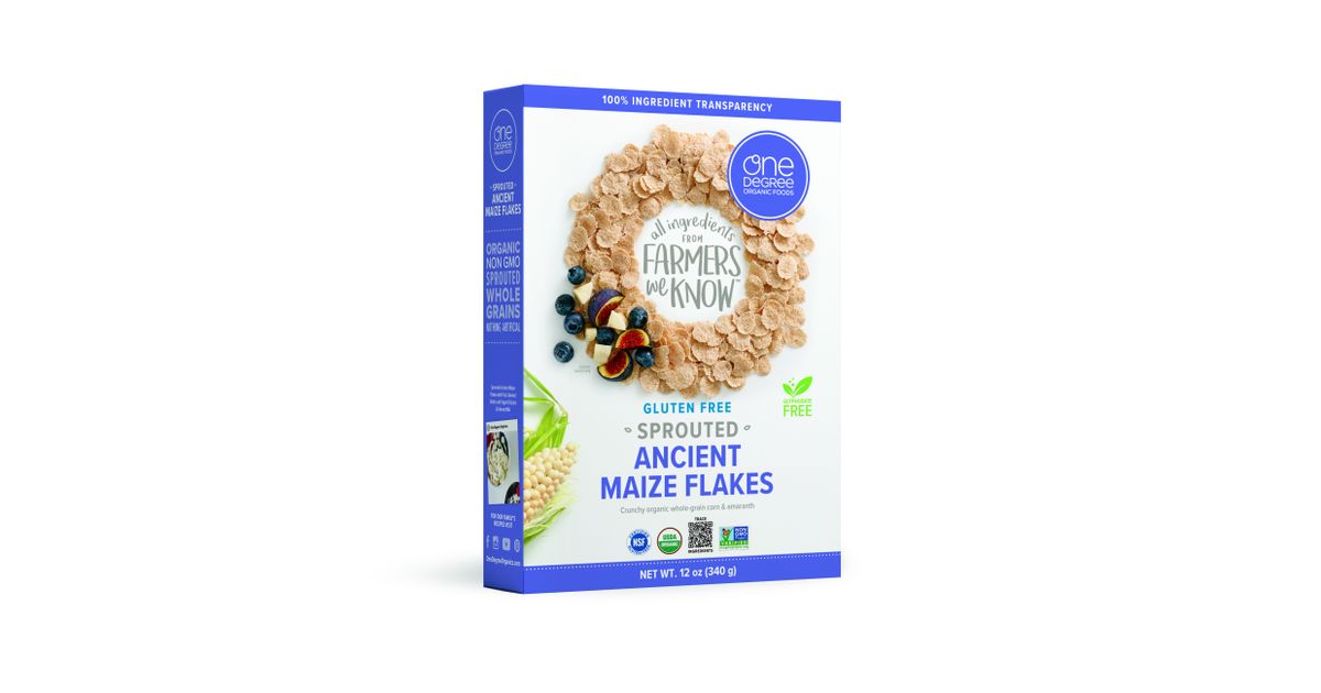 One Degree Veganic Sprouted Ancient Maize Flakes Cereal, Organic ...