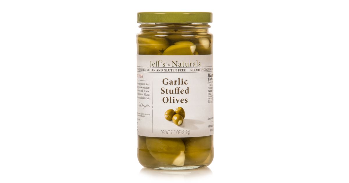 Jeff's Garden Garlic Stuffed Olives - Azure Standard
