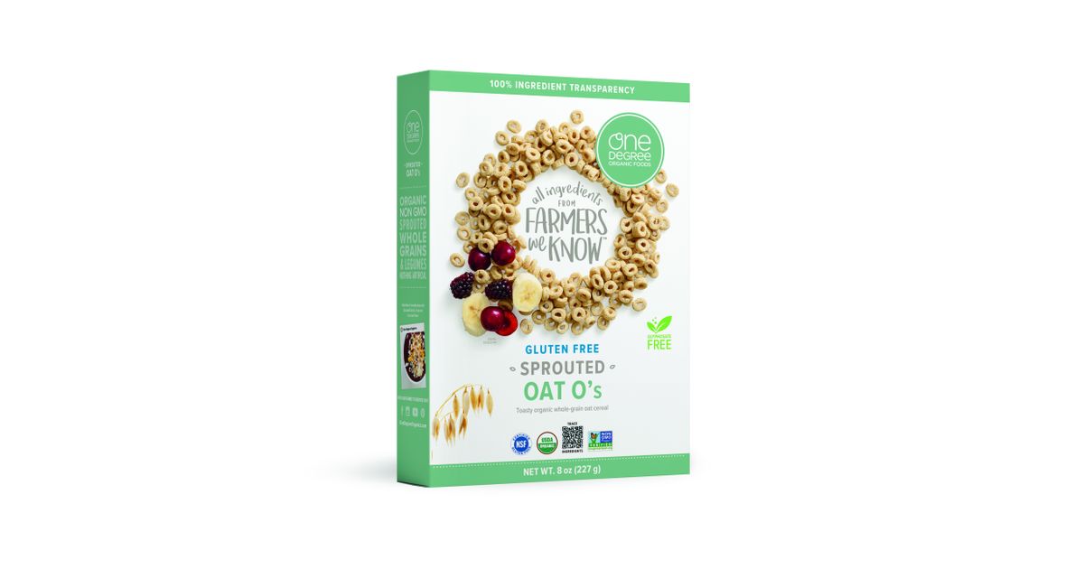 One Degree Veganic Sprouted Oat O's Cereal, Organic - Azure Standard