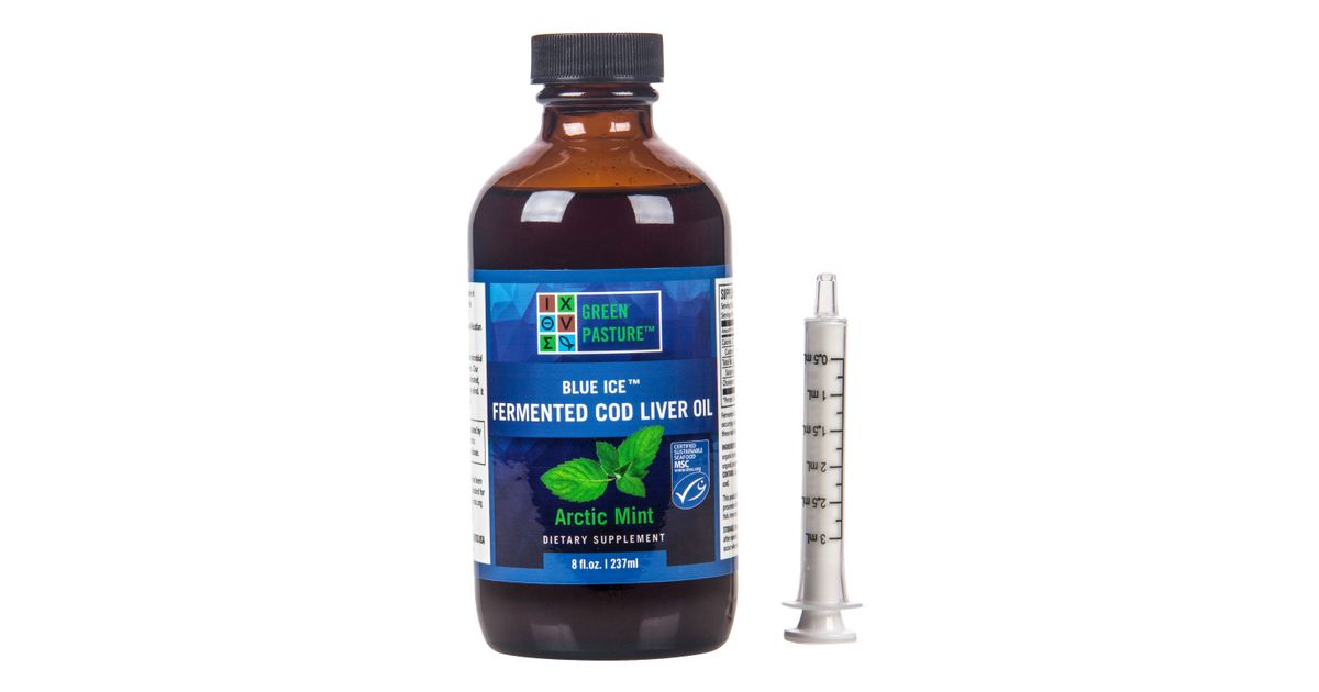 @@Green Pasture Blue Ice Fermented Cod Liver Oil, Arctic Mint - Azure ...
