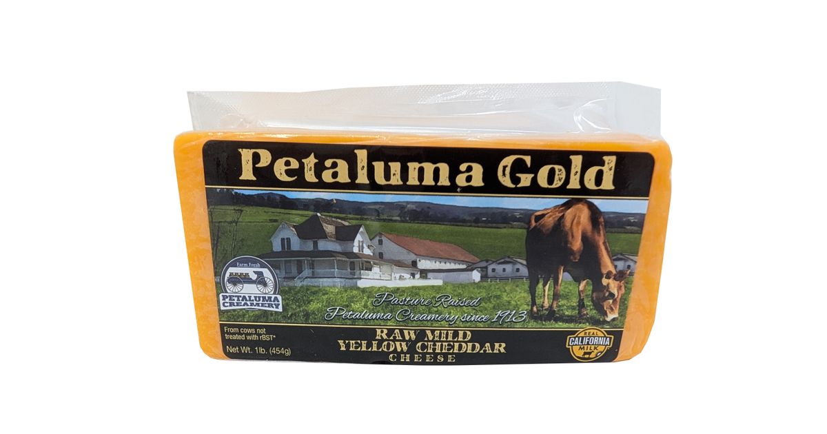 Petaluma Gold Yellow Mild Cheddar Cheese, Raw, Grass-fed - Azure Standard
