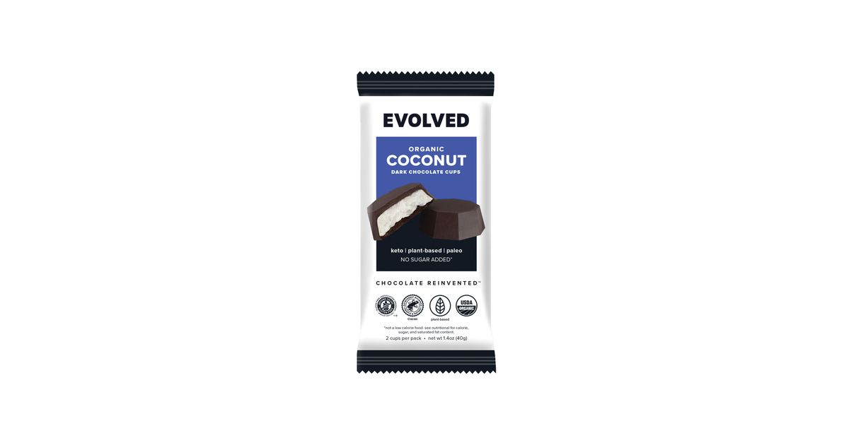 Evolved Chocolate Chocolate Coconut Cups, Dairy Free, Organic - Azure ...