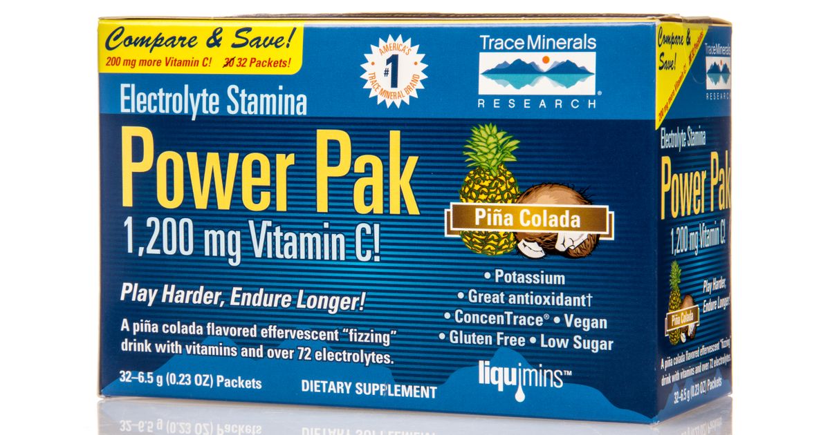 Trace Minerals Electro Stamina Power Pack, Pina Colada - Azure Standard