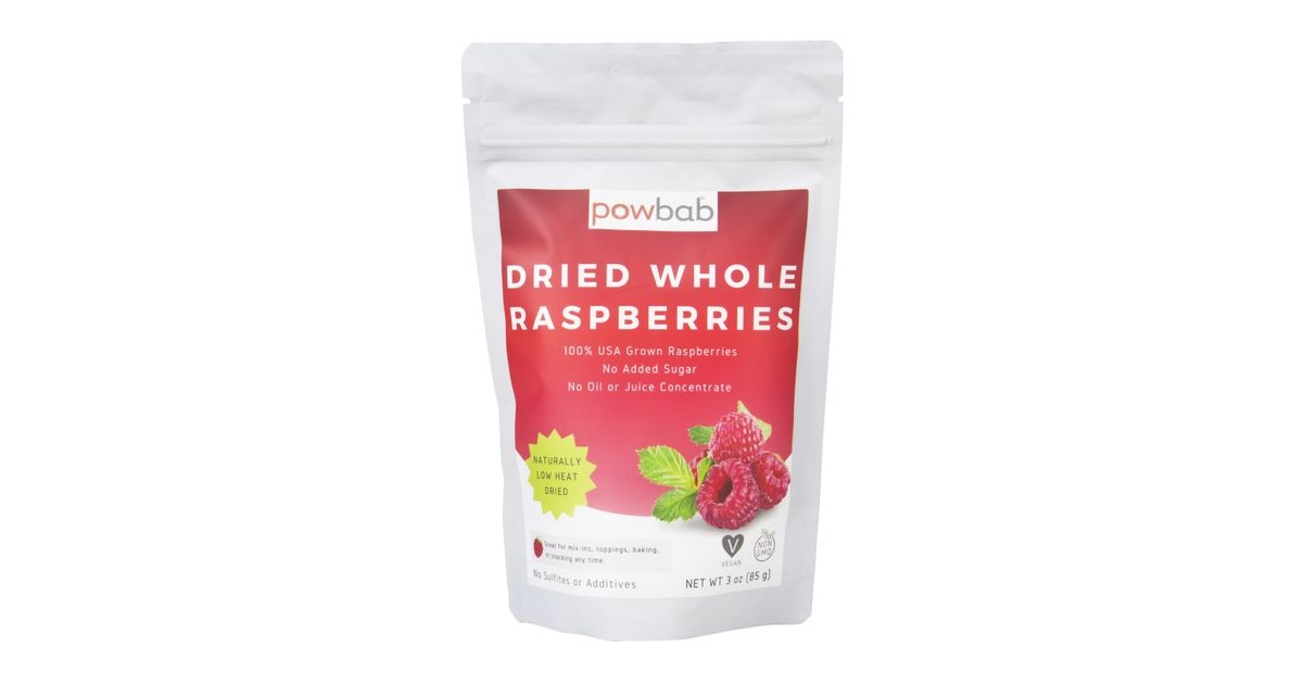 Powbab Raspberries Whole, Dried - Azure Standard