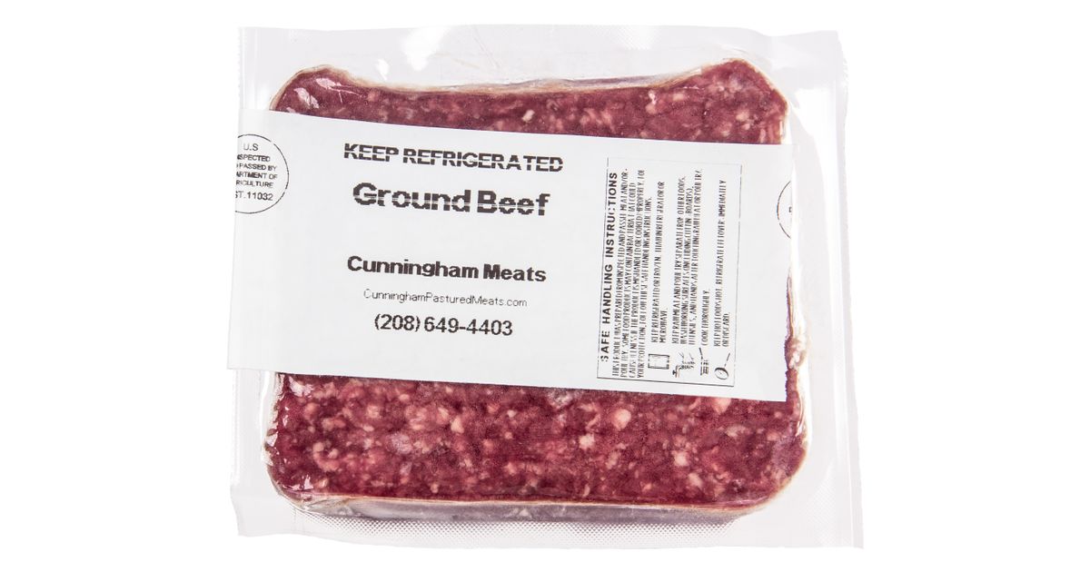 Cunningham Pastured Meats Ground Beef, Grass-Fed, Frozen, Random Weight ...