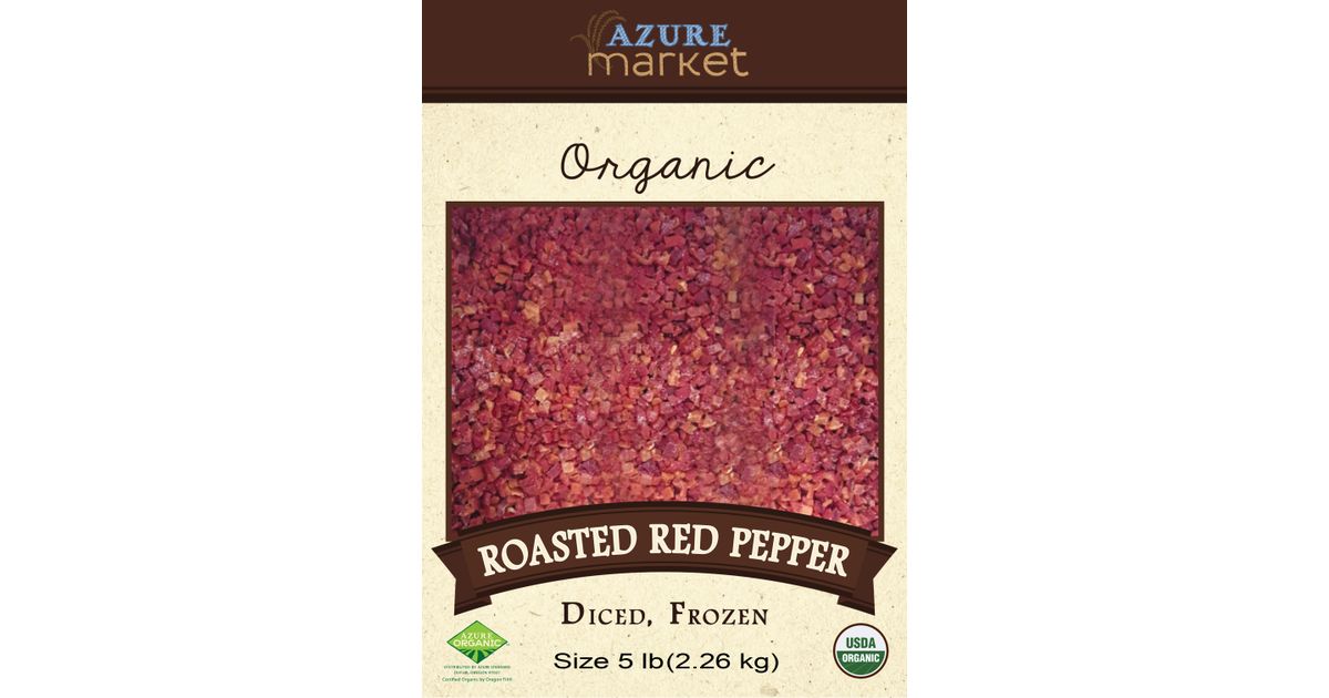 Azure Market Organics Roasted Red Pepper, Diced, Frozen, Organic ...
