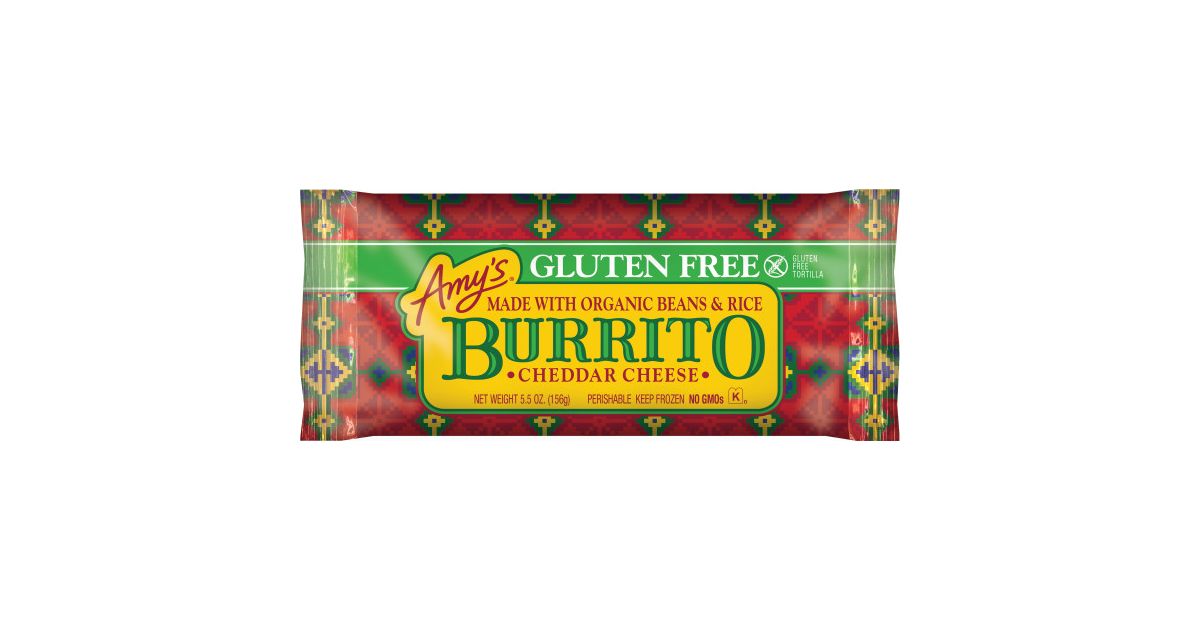 Amy's Bean & Cheese Burrito, Gluten Free, Frozen - Azure Standard