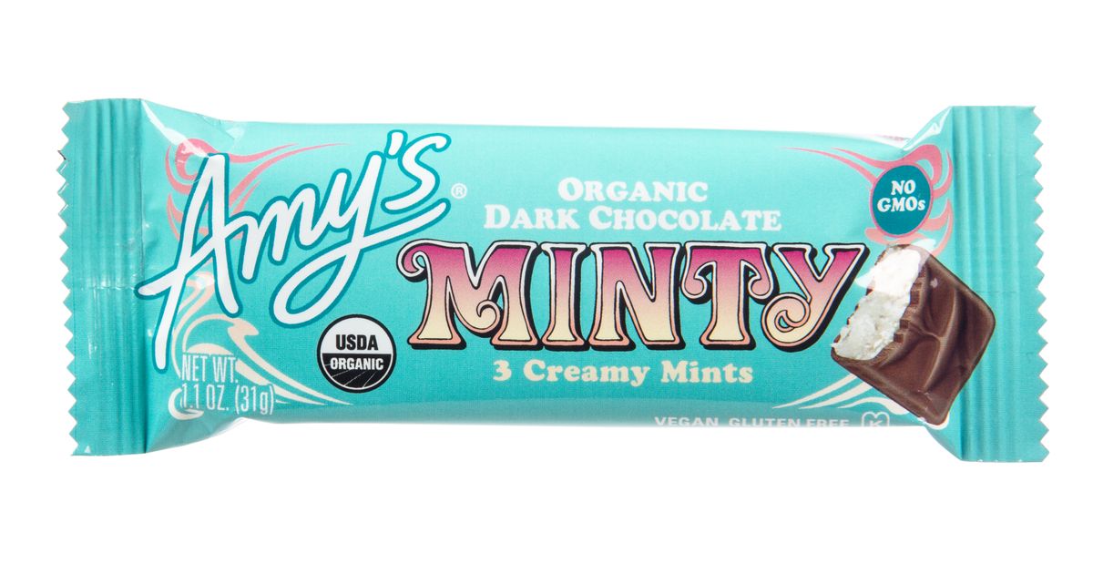 Amy's Minty Candy Bar Dark Chocolate, Organic - Azure Standard