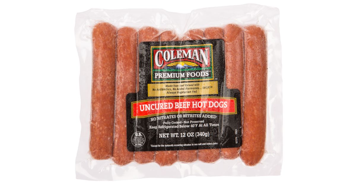 @@Coleman (Petaluma Poultry) All Natural Beef Hot Dogs, Frozen - Azure ...