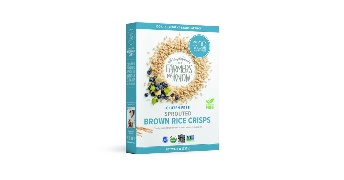 One Degree Veganic Sprouted Brown Rice Crisps Cereal, Organic - Azure ...