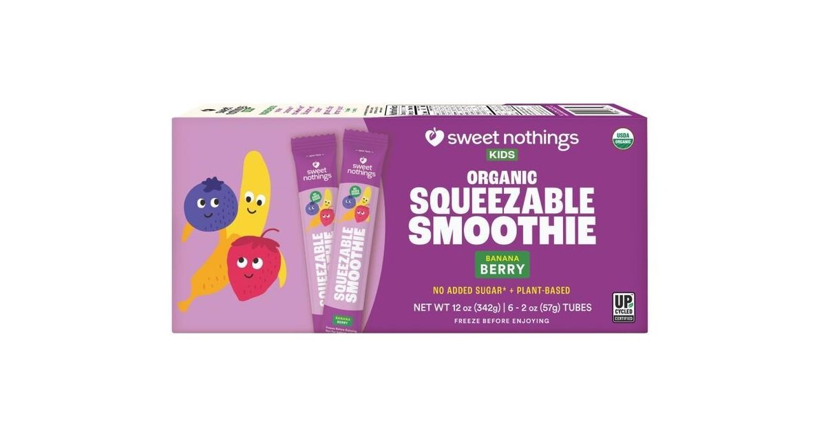 Sweet Nothings KIDS Squeezable Smoothie, Banana Berry, Organic - Azure ...