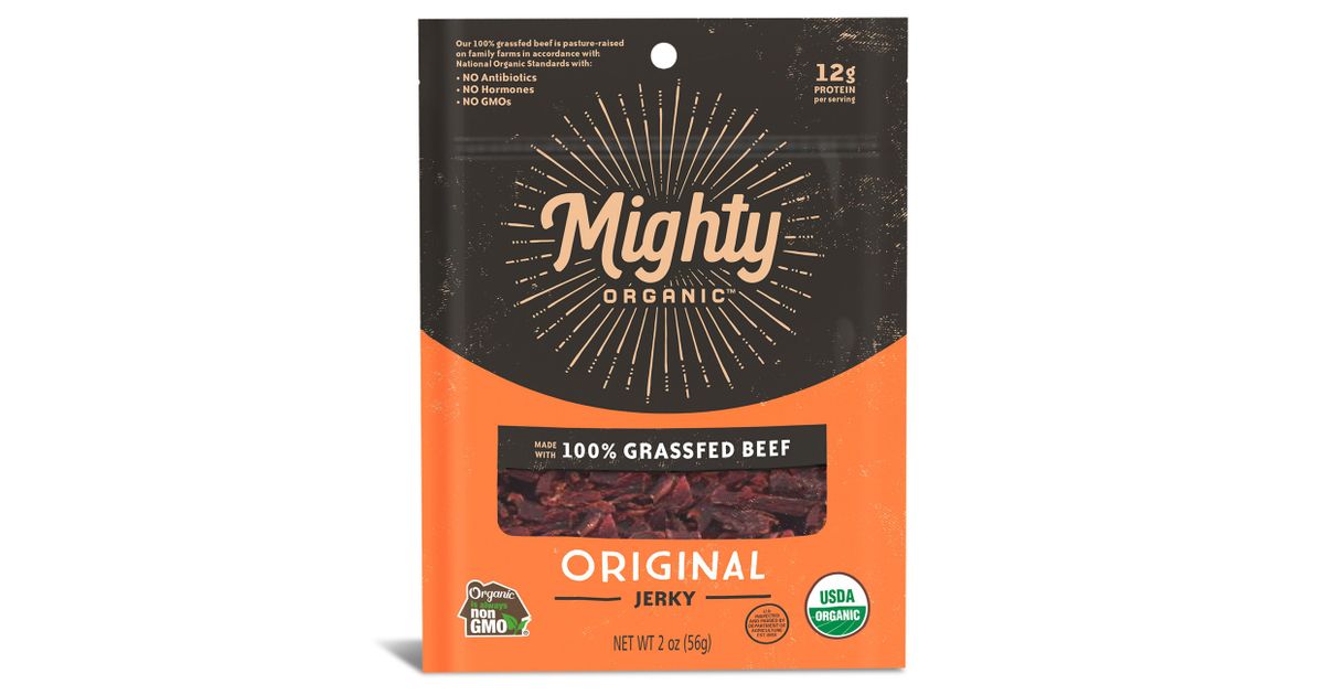 Organic Valley Mighty Beef Jerky, Original, Grass-Fed, Organic - Azure ...