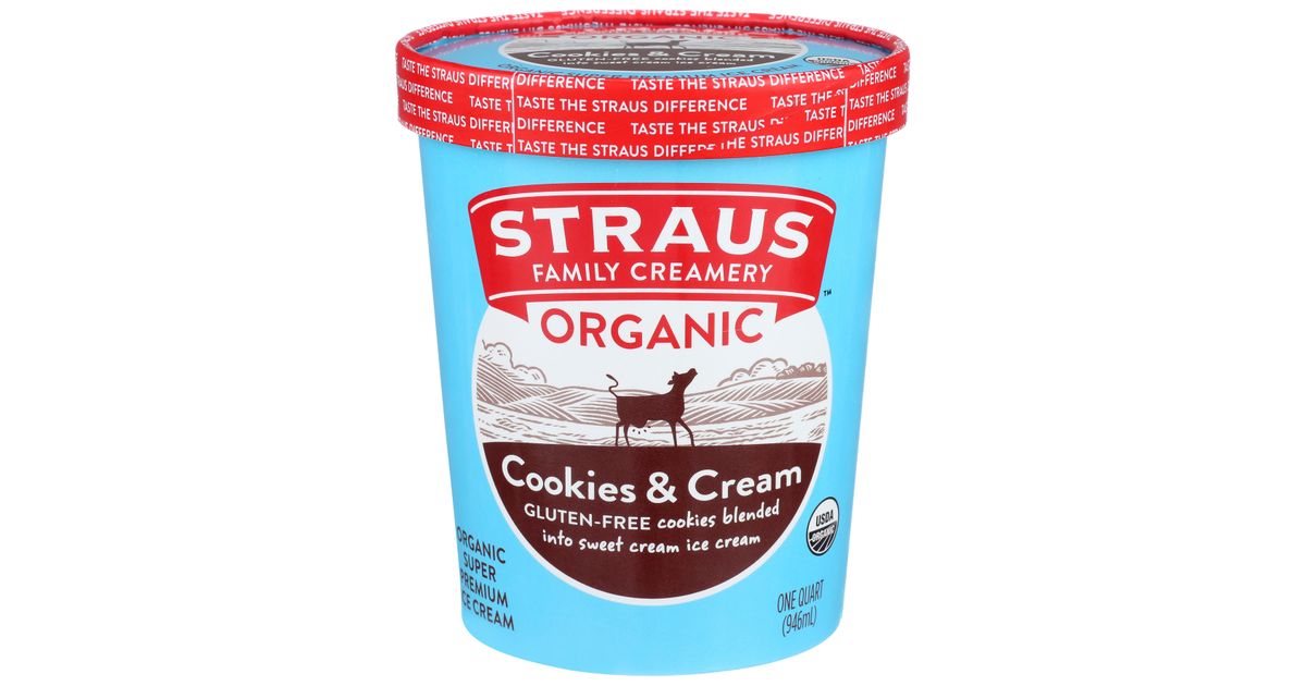 Straus Family Creamery Ice Cream, Cookies & Cream, Organic - Azure Standard