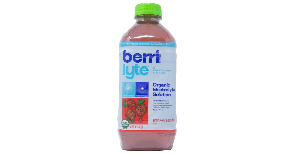 Berri Lyte Electrolyte Solution, Rehydration Drink, Strawberry, Organic ...