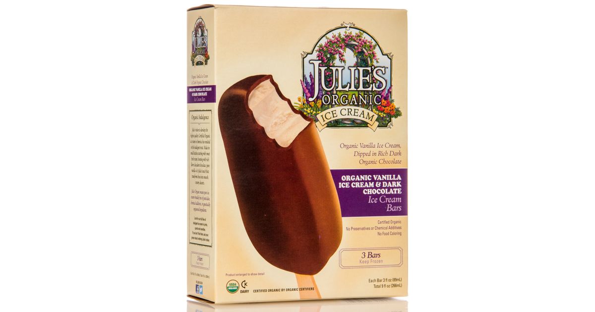 @@Julie's Ice Cream Dark Chocolate Coated Vanilla Bar, Frozen, Organic ...