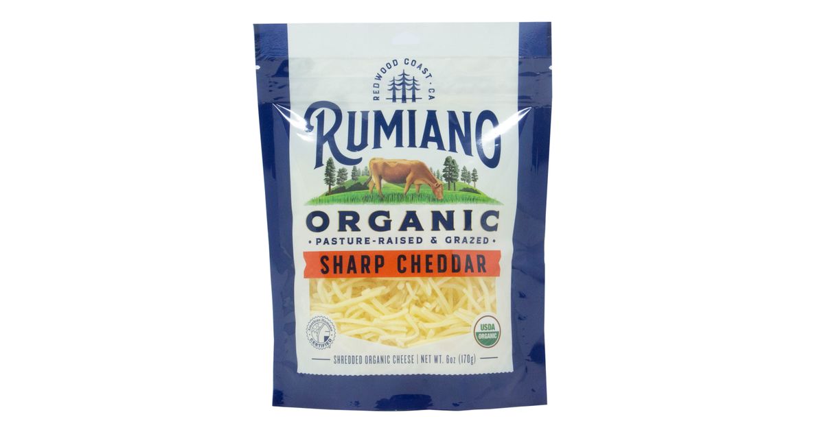 Rumiano Organic Shredded Sharp Cheddar, Organic - Azure Standard