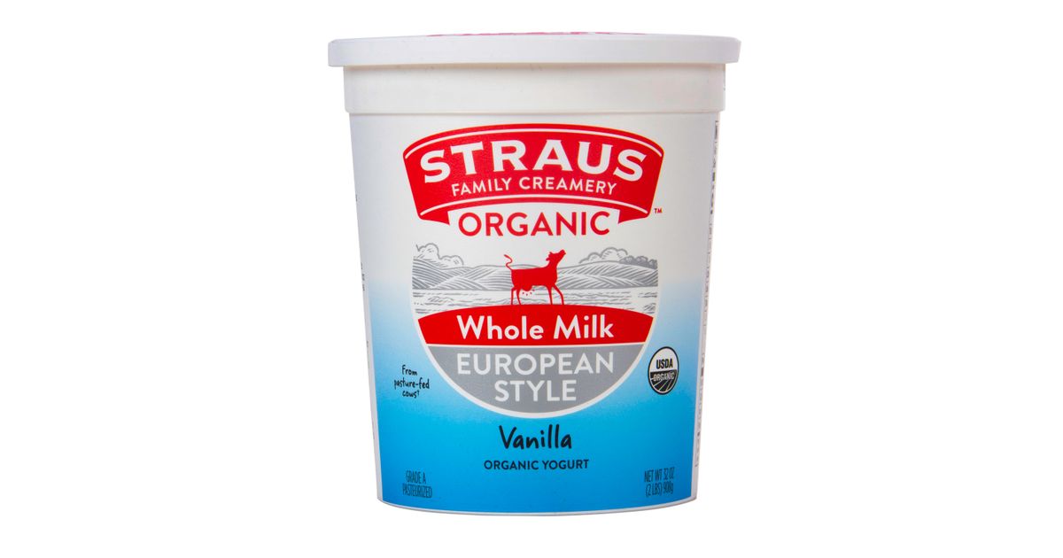 Straus Family Creamery Yogurt, Vanilla, Whole Milk, Organic - Azure ...