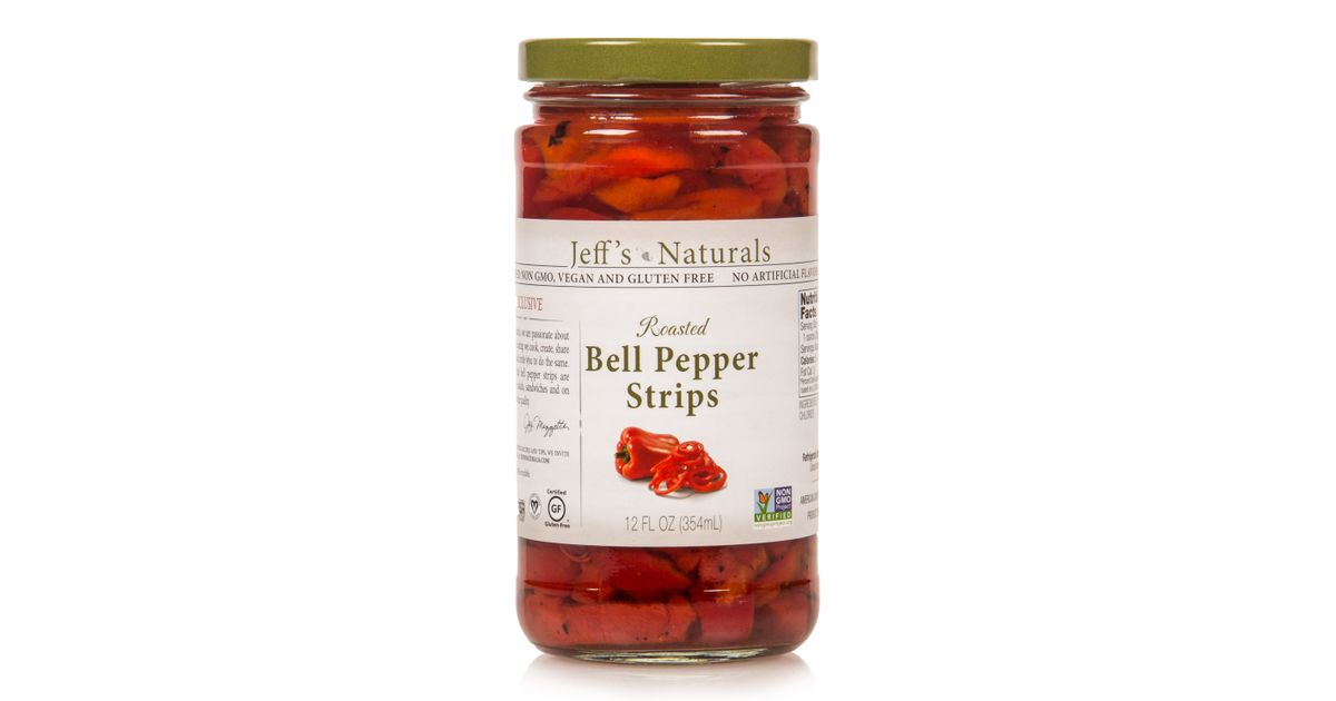 Jeff's Garden Roasted Red Bell Pepper, Strips - Azure Standard
