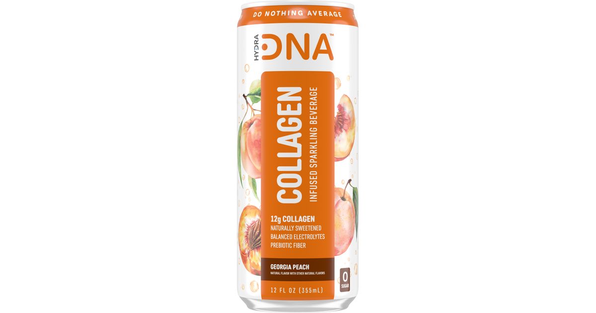 HydraDNA Sparkling Collagen Water, Georgia Peach - Azure Standard