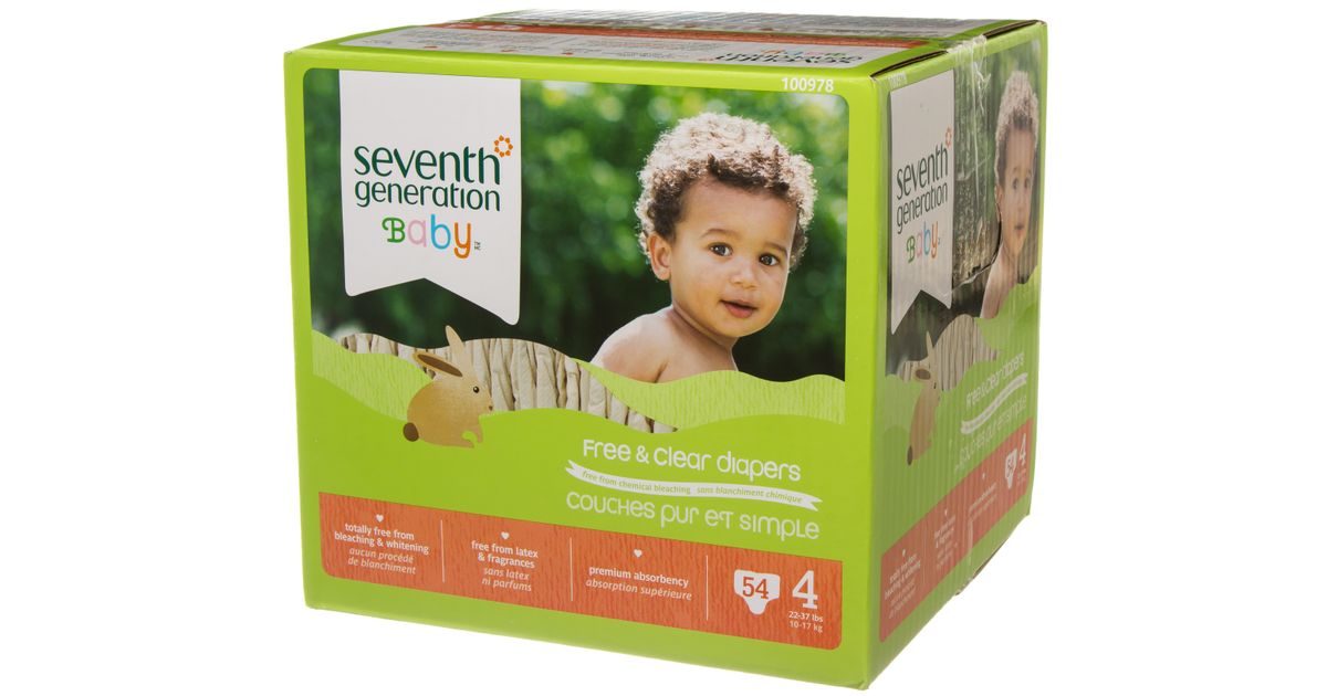 @@Seventh Generation Baby Diapers, Free & Clear, Stage 4 (22-37 lbs ...