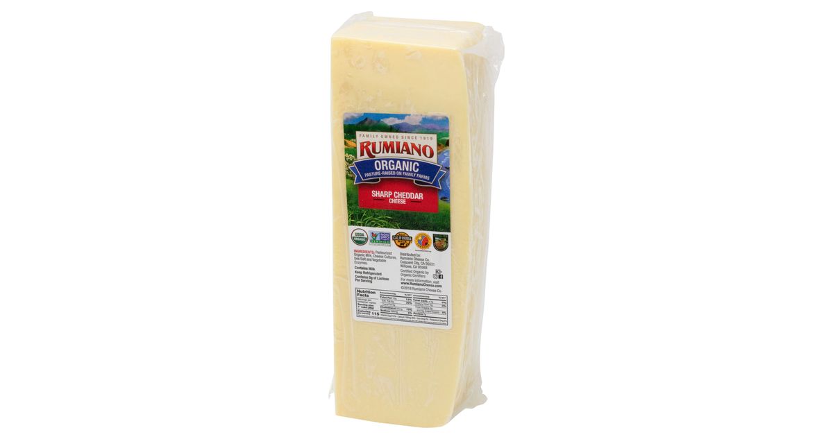 Rumiano Organic Sharp Cheddar Cheese, Random Weight, Organic - Azure ...