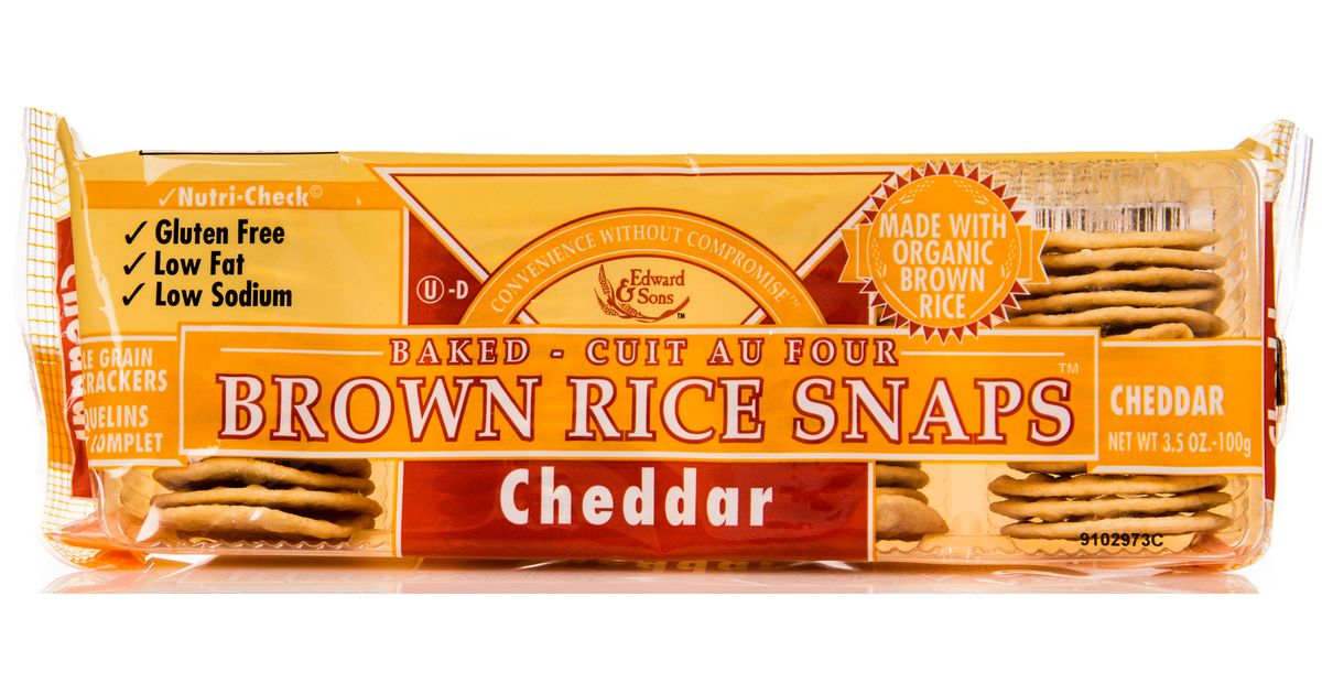 Edward & Sons Brown Rice Snaps, Cheddar - Azure Standard