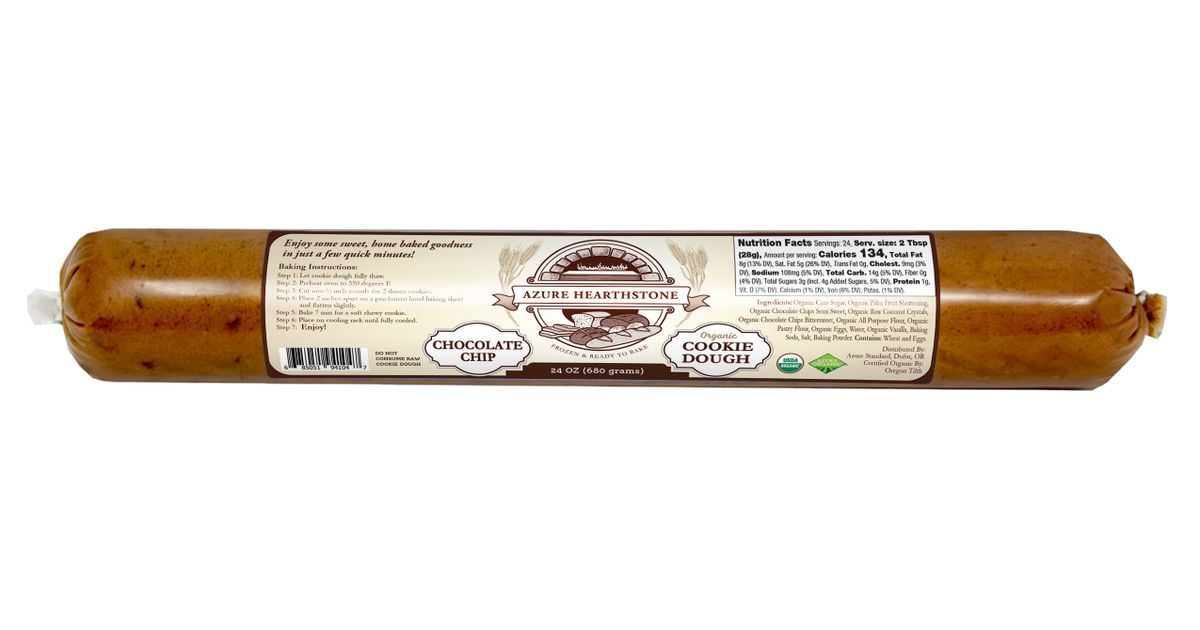Azure Hearthstone Cookie Dough, Chocolate Chip, Organic, FROZEN - Azure ...
