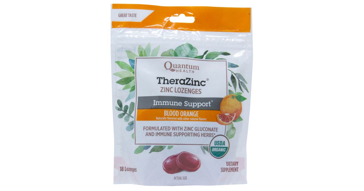 Quantum Health TheraZinc Lozenges, Blood Orange, Organic - Azure Standard