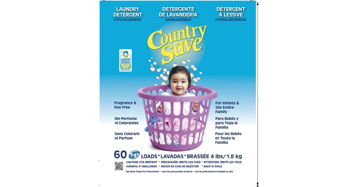 Country Save Laundry Detergent Powder, Infant & Child, Hypo-Allergenic ...