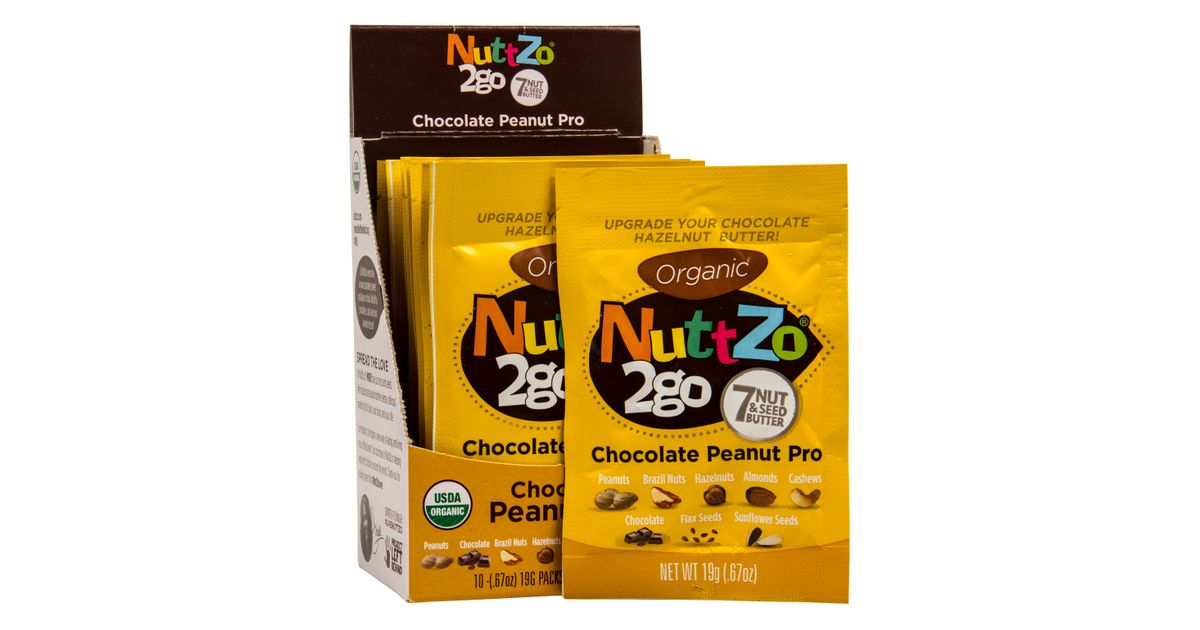 NuttZo Seven Nut & Seed Butter, Chocolate Peanut Pro 2Go, Squeeze Pack ...
