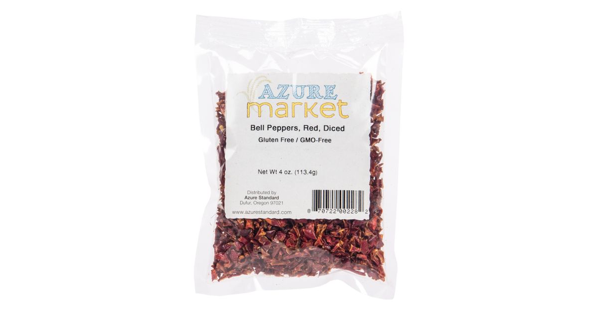Azure Market Bell Peppers, Red, Diced, Dehydrated - Azure Standard