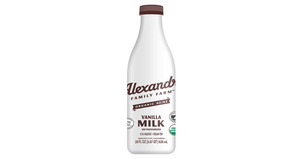Alexandre Family Farm Vanilla Whole Milk, A2, Pasture Raised, Organic ...