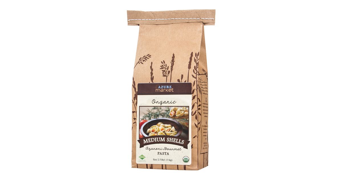 Azure Market Organics Medium Shells Azuroni Gourmet Pasta, Organic ...