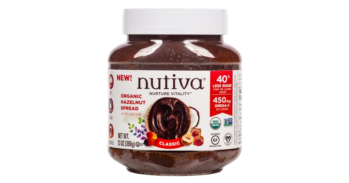 Nutiva Nut Butter Chocolate Hazelnut Spread, Classic, Organic - Azure ...