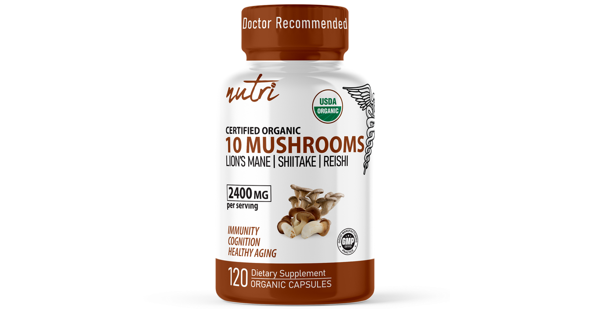 Nutri 10 Mushrooms Complex, 2400mg, Organic - Azure Standard