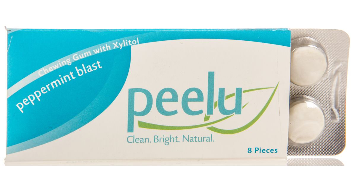Peelu Xylitol Chewing Gum, Peppermint Blast - Azure Standard