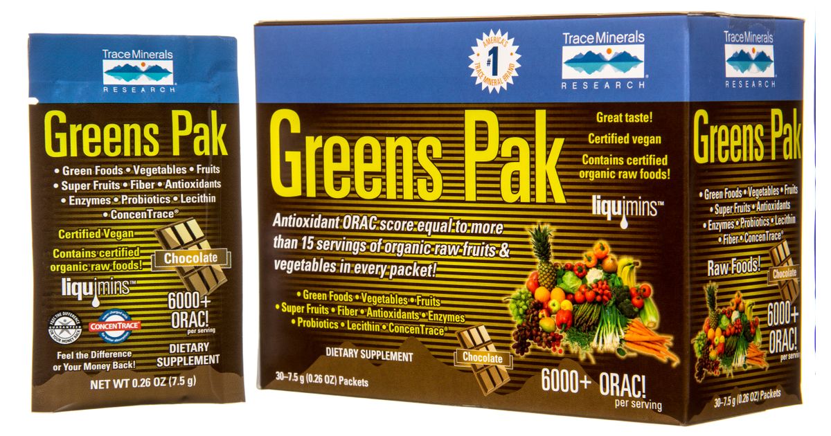 Trace Minerals Greens Pak, Chocolate - Azure Standard