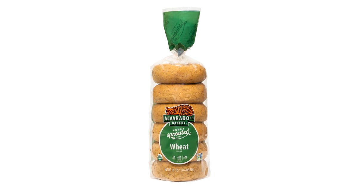 Alvarado Street Bakery Sprouted Wheat Bagels, Frozen, Organic - Azure ...