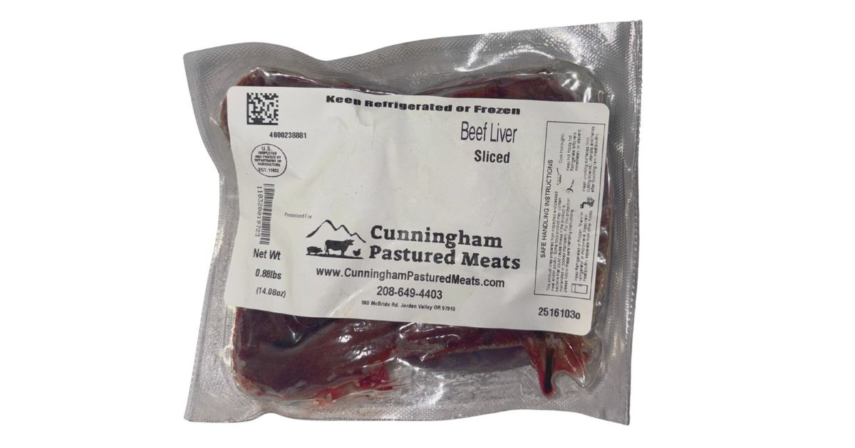 Cunningham Pastured Meats Beef Liver, Grass-Fed, Frozen, Random Weight ...