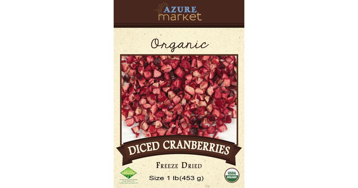 Azure Market Organics Cranberries Diced, Freeze Dried, Organic - Azure ...